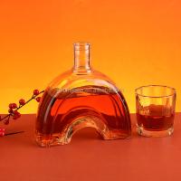 China Super Flint Glass 500ml 750ml Whisky Spirit Brandy Bottles for Customize Sealing Type for sale