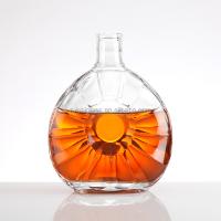 China Custom Design 700ml 750ml Extra Flint Metallic Gold Champagne Glass Bottle for Liquor for sale