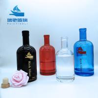 China Custom Brandy Vodka Whiskey Gin Tequila Liquor Glass Bottle with Cork 200ml 375ml 500ml 700ml 750ml for sale