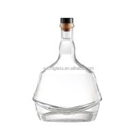 China Clear Vodka Whisky Brandy Glass Bottle with Cap 250ml 500ml 750ml Popular Choice for sale