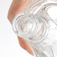 China Clear Empty Glass Liquor Bottles With Cork Lid for Brandy Whiskey Rum Gin Hot Stamping for sale