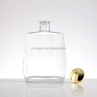 China Latest Luxury Styles Surface Handling Hot Stamping 350ml 500ml 750ml Glass Drinking Bottle for sale