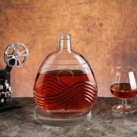 China Transparent Vodka Bottles in Super Flint Glass for Brandy at and Embossed Design for sale