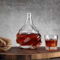 China Hot Stamping Super Flint Glass Whiskey Vodka Transparent Bottles for Bar Sleek Style for sale
