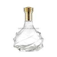China Hot Stamping Super Flint Glass Whiskey Vodka Transparent Bottles for Bar Sleek Style for sale
