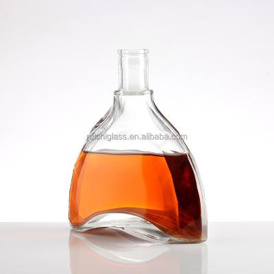 China Hot Stamping Surface Handling Industrial Brandy Glass Liquor Bottles 250ml 500ml 750ml for sale