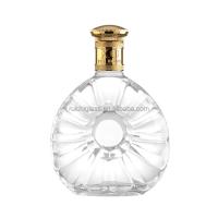 China Base Material Super Flint Glass Custom 250ml 500ml 750ml Brandy Bottle With Cap for sale