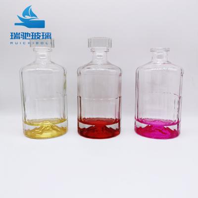 China Hot Stamping 750ml Empty Colored Glass Bottle for Customized Liquor Wine and Vodka Sale for sale