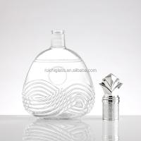 China Collar Material Aluminum Plastic PP 350ml 500ml 750ml Brandy Glass Bottles with Cap for sale