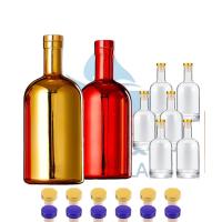 China Custom Make 500ml 750ml 1L Series Matte Black Vodka Glass Bottle Gin Rum Glass Bottle for sale