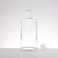 China Super Flint Glass 750ml Pewter Metal Labels Rum Whiskey Vodka Gin Spirits Bottle with Cork for sale