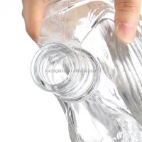 China Custom Label Crystal Liquor Bottle Elegant 500ml and 700ml Glass Bottle for Brandy for sale