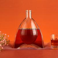 China Super Flint Glass 500ml Clear Round Liquor Whisky Spirits Vodka Gin Rum Brandy Bottle for sale