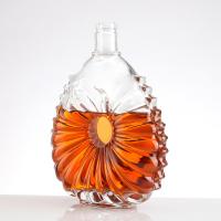 China Most Popular Style 500ml 750ml Brandy Glass Bottles with Cap Super Flint Glass for sale