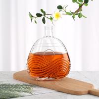 China 500ml Clear Round Empty Distillery Rum Whisky Spirit Gin Vodka Glass Liquor Bottle with Cork for sale