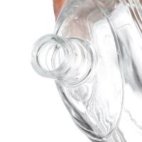 China 500ml Clear Round Empty Distillery Rum Whisky Spirit Gin Vodka Glass Liquor Bottle with Cork for sale