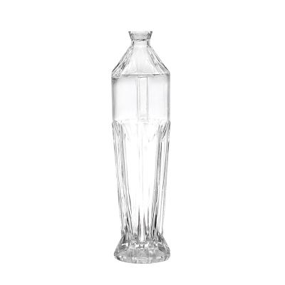China Collar Material Aluminum Plastic PP Clear Glass Bottles for 750ml and 550ml Liquor for sale