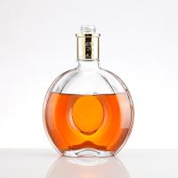 China Engraved Logo Cork Top 0.75L Clear Vodka 750ml Spirits Xo Brandy 1000ml Glass Bottle for sale