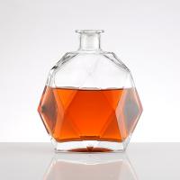 China Customize Sealing Type 500ml Super Flint High Transparent Fancy Whisky XO Glass Bottle for sale