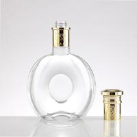 China Engraved Logo Cork Top 0.75L Clear Vodka 750ml Spirits Xo Brandy 1000ml Glass Bottle for sale