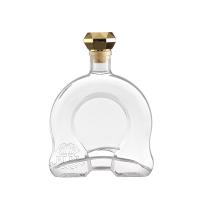China Super Flint Glass 750ml Luxury Vodka Thick Bottom Whiskey Brandy Spirits Glass Bottle for sale