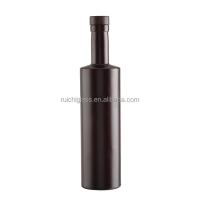 China Super Flint Glass 500ml 700ml Custom Design Black Printing Gin Vodka Whiskey Glass Bottle for sale