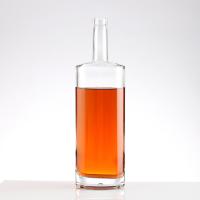 China Hot Stamping 200ml 500ml 750ml Round Empty Glass Spirit Bottles for Whisky Liquor for sale