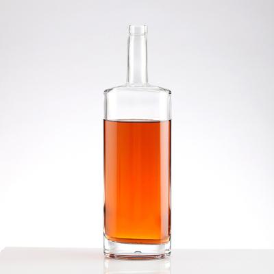 China Hot Stamping 200ml 500ml 750ml Round Empty Glass Spirit Bottles for Whisky Liquor for sale