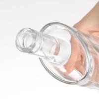 China Hot Stamping 200ml 500ml 750ml Round Empty Glass Spirit Bottles for Whisky Liquor for sale