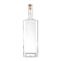 China Hot Stamping 200ml 500ml 750ml Round Empty Glass Spirit Bottles for Whisky Liquor for sale