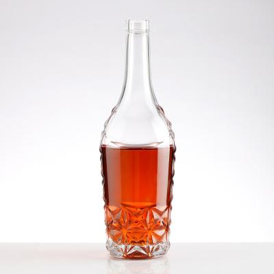 China Collar Material Aluminum Plastic PP Clear Glass Bottle for Smirnoff Vodka 500ml 700ml 750ml for sale