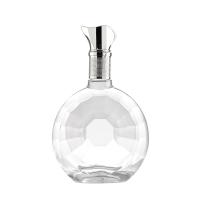 China Super Flint Glass Exquisite Square 100ml 500ml 700ml 750ml XO Spirit Bottle with Spiral Cork for sale