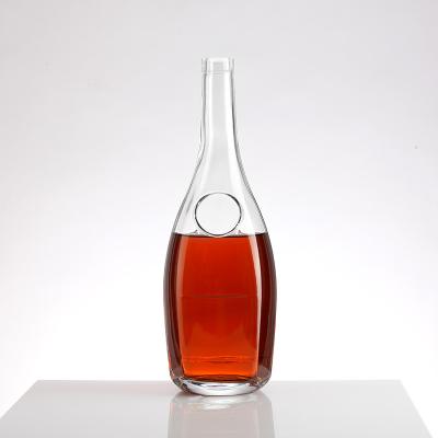 China Custom Empty 500ml Wine Liquor Glass Bottle with Label and Aluminum Plastic PP Collar for sale