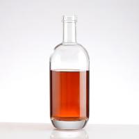 China Customized Custom Make 1000ml Clear Round Empty Glass Liquor Bottle with Cork for sale