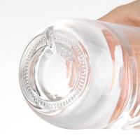 China Customized Custom Make 1000ml Clear Round Empty Glass Liquor Bottle with Cork for sale