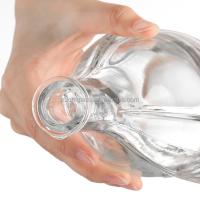 China Super Flint Glass Round Empty Whiskey Brandy Rum Gin Tequila Custom Glass Bottles for Liquor for sale