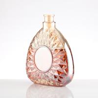 China Industrial Beverage 500ml Glass Luxury Brandy Wine Bottle with Cork Stopper for sale