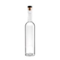 China Base Material Super Flint Glass 500ml Frosted Vodka Spirits Glass Bottle for Beverage for sale