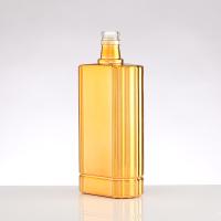 China 500ml Round Electroplate Gold Color Vodka Gin Bottles with Personalized Packaging for sale