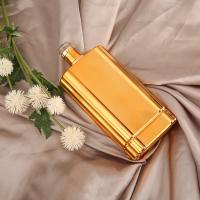 China 500ml Round Electroplate Gold Color Vodka Gin Bottles with Personalized Packaging for sale