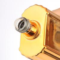 China 500ml Round Electroplate Gold Color Vodka Gin Bottles with Personalized Packaging for sale