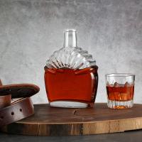 China Clear Super Flint Glass Brandy Xo Bottle 200 Ml 375 Ml 500 Ml 700 Ml 1000 Ml Empty for sale