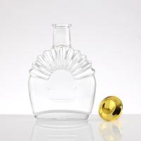 China Clear Super Flint Glass Brandy Xo Bottle 200 Ml 375 Ml 500 Ml 700 Ml 1000 Ml Empty for sale