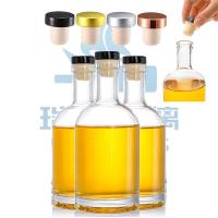 China 500ml 750ml Clear Round Glass Bottle for Whisky Rum Tequila Vodka Liquor at Efficiency for sale