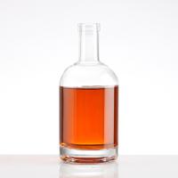 China 500ml 750ml Clear Round Glass Bottle for Whisky Rum Tequila Vodka Liquor at Efficiency for sale
