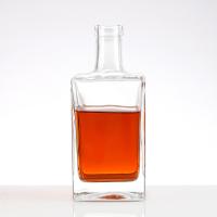 China Super Flint Glass 750ML Empty Square Vodka Whisky Gin Rum Glass Bottle for End Market for sale