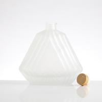 China 500 ml Frosted Empty Crystal Glass Bottle with Collar Material of Aluminum Plastic PP for sale