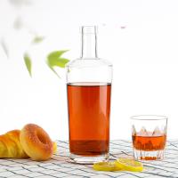 China 500ml 750ml Vodka Whisky Brandy Spirit Abrazine Glass Bottle with Cork 500ml for sale