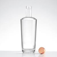 China 500ml 750ml Vodka Whisky Brandy Spirit Abrazine Glass Bottle with Cork 500ml for sale