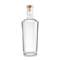 China 500ml 750ml Vodka Whisky Brandy Spirit Abrazine Glass Bottle with Cork 500ml for sale